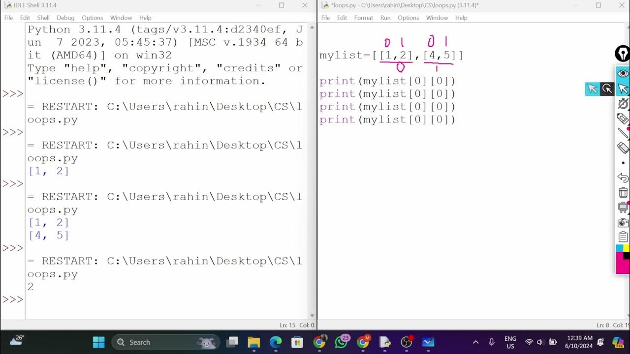 39 Igcse Computer Science Python Tutorial 2d Lists Part 1 Youtube