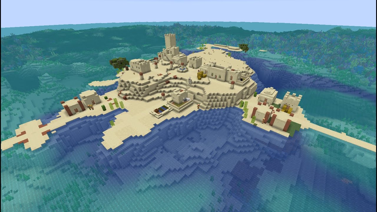 Minecraft 1.19 desert island seed at spawn with 1 more nearby - YouTube