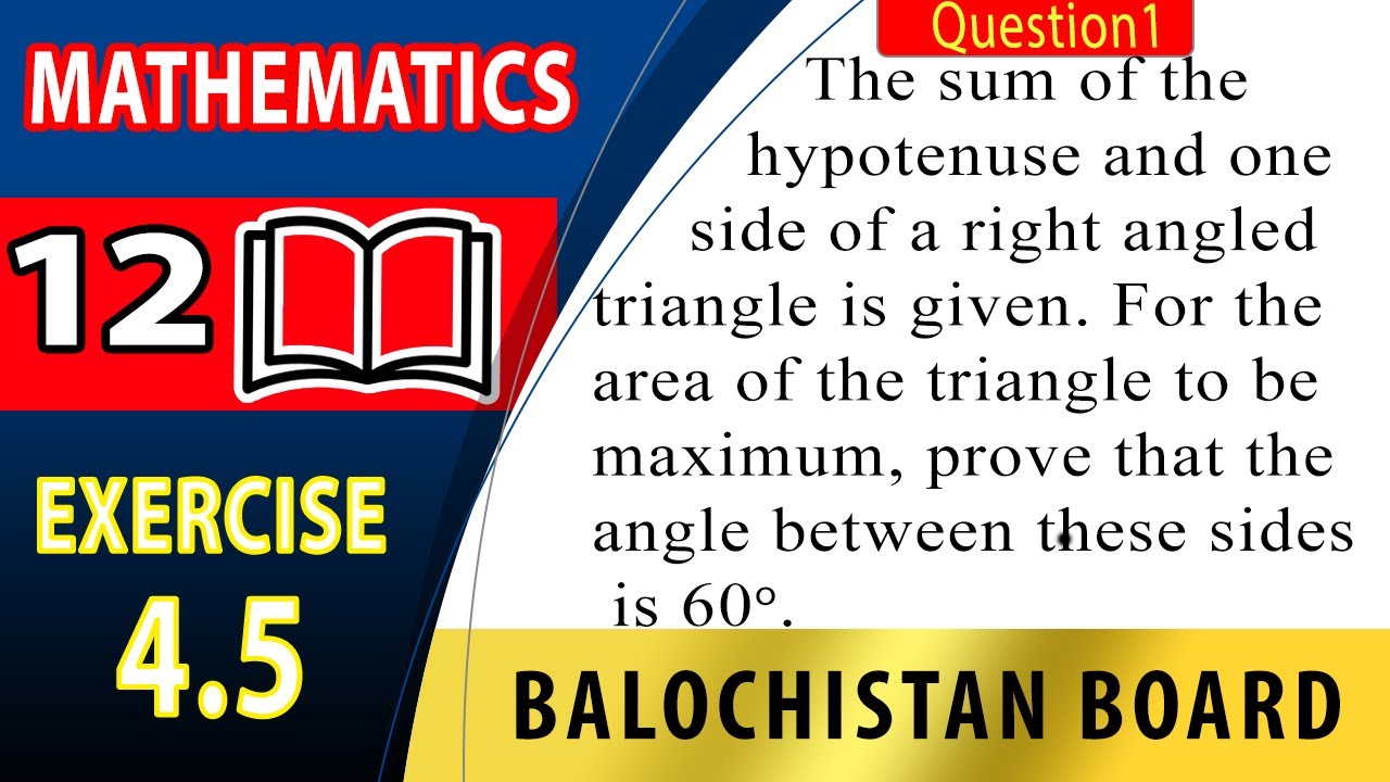 12th Math Exercise 4.5 Question 1 | Real life problems related to ...