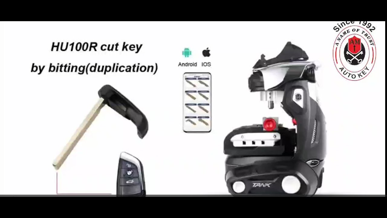 How to HU100R (BMW) cut By Bitting KEY Via Magic Tank 2M2 Key Cutting ...
