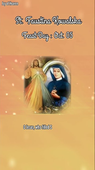 Day 5 : Miraculous Novena to ST. FAUSTINA KOWALSKA || Patron Saint of Mercy || Feast Day : Oct ...