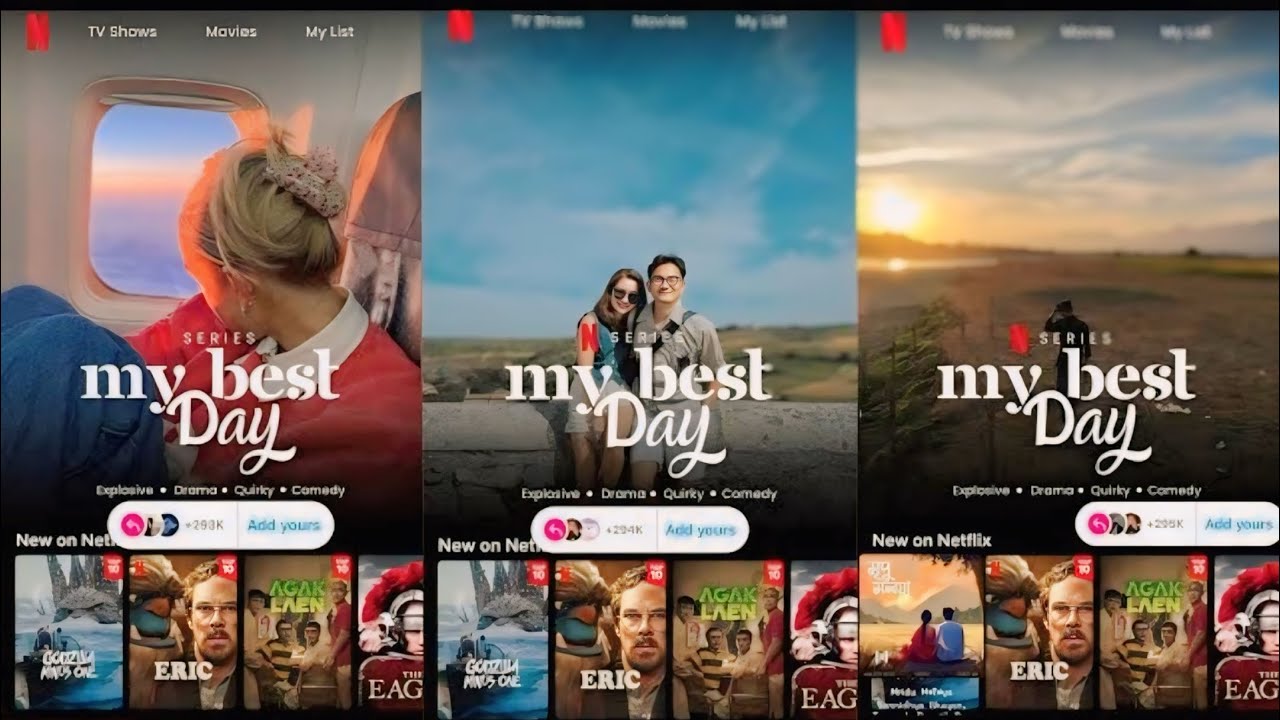 My best day Netflix add yours template | trending add yours template | viral add yours sticker ...