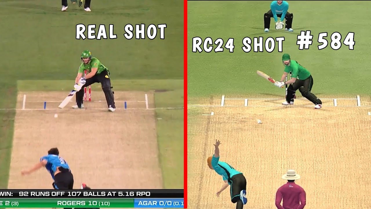 Real Shot Vs Real Cricket 24 Shot Comparison | Real Shot Vs Rc 24 Shot ...