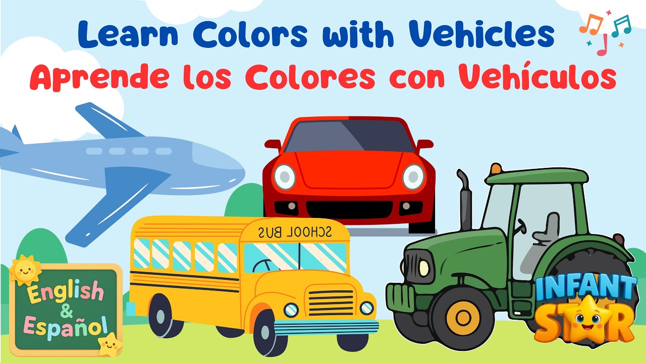 Learn Colors with Vehicles 🚗🚌🚜 | Aprende los Colores con Vehículos ...