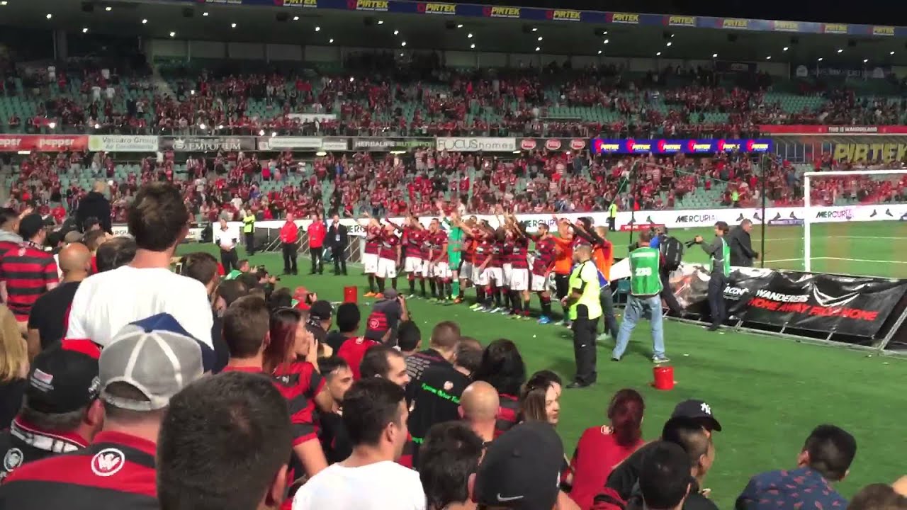 Western Sydney Wanderers players celebrate with the RBB - YouTube