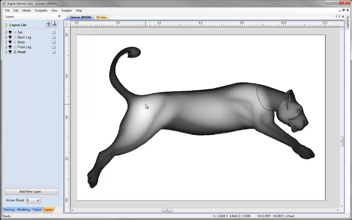 Vectric V8 Tutorials - Lioness 3D Toolpathing - YouTube