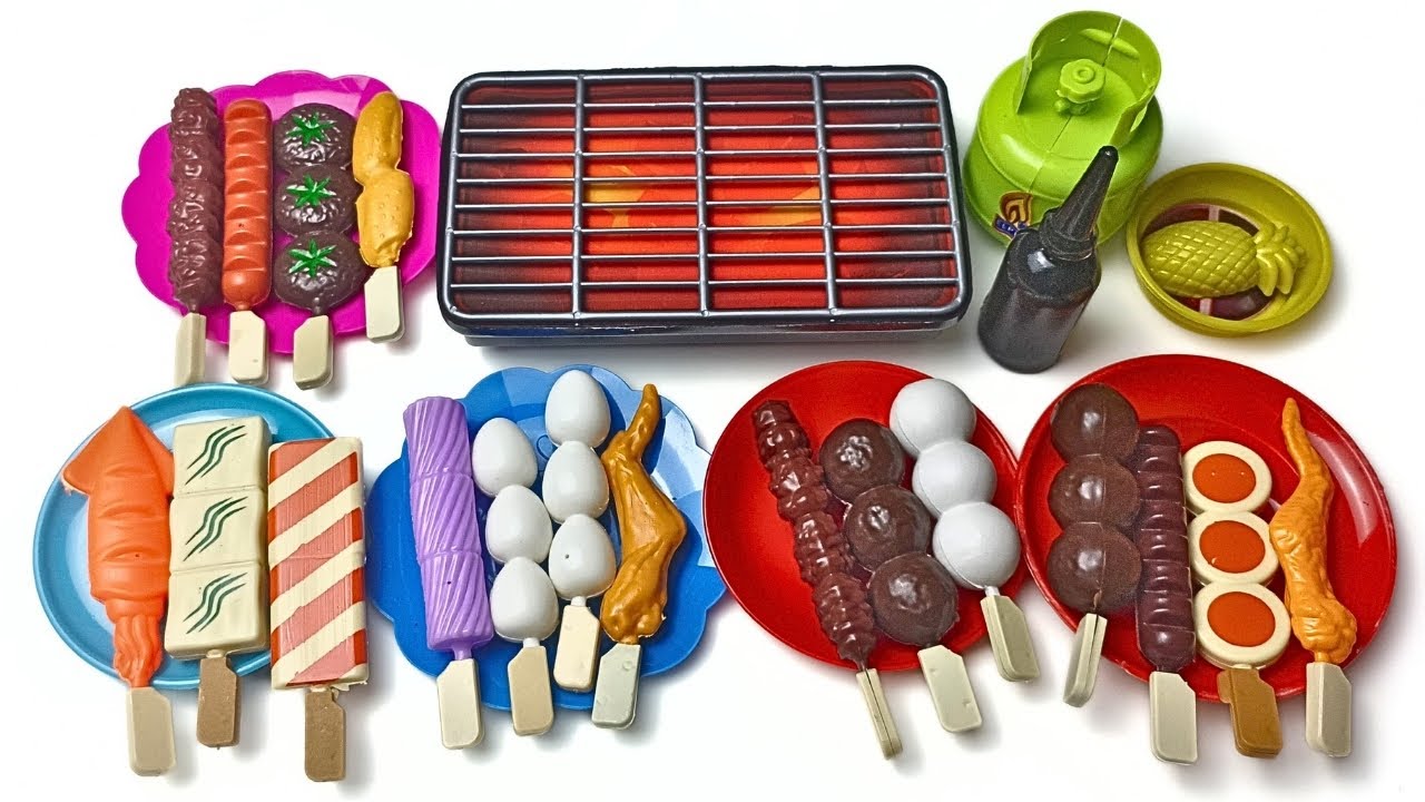 Satisfying Video Food Cooking Plastic ASMR | BBQ Various Grill Plastic ...