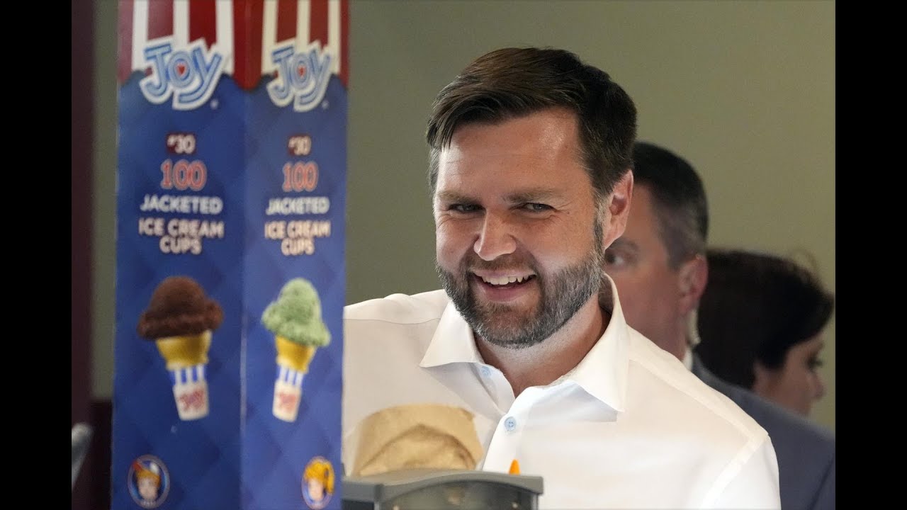 JD Vance visits Wisconsin ice cream shop in campaign pit stop - YouTube