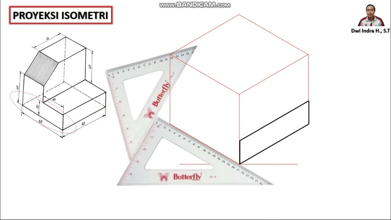 Tutorial Menggambar Proyeksi Isometri dengan Sepasang Penggaris Segitiga - YouTube