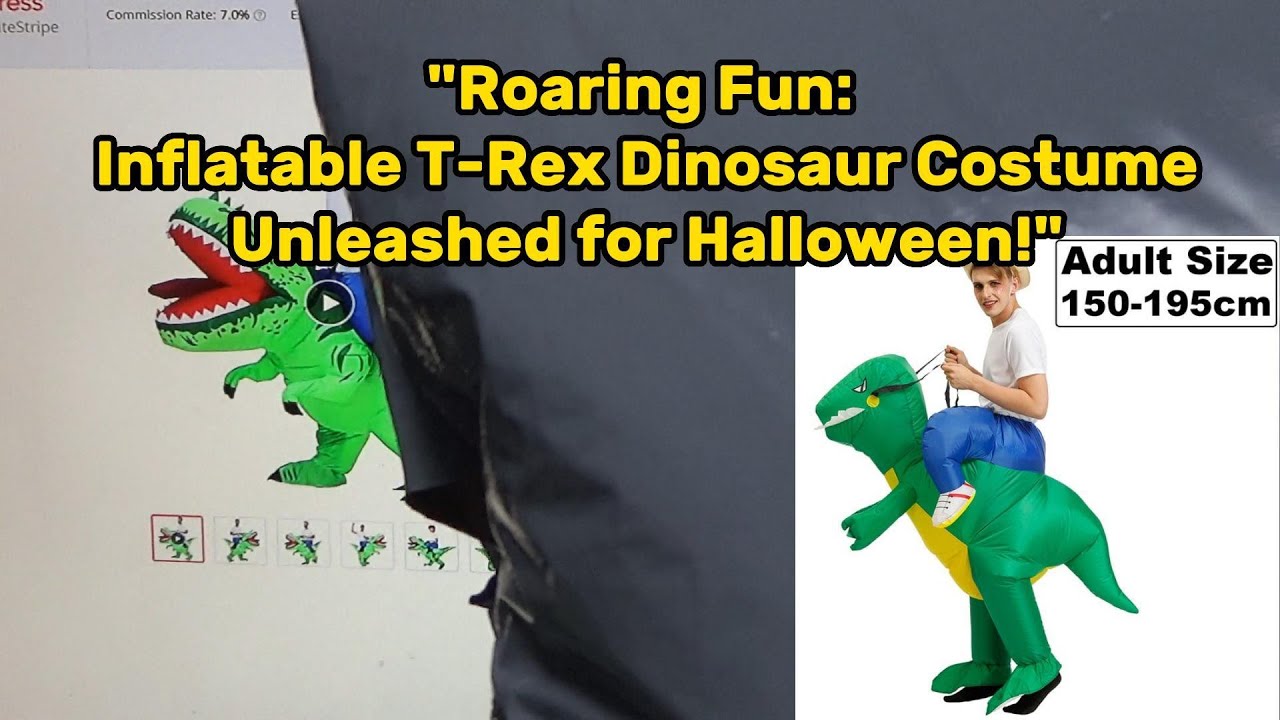 "Roaring Fun: Inflatable T-Rex Dinosaur Costume Unleashed for Halloween ...