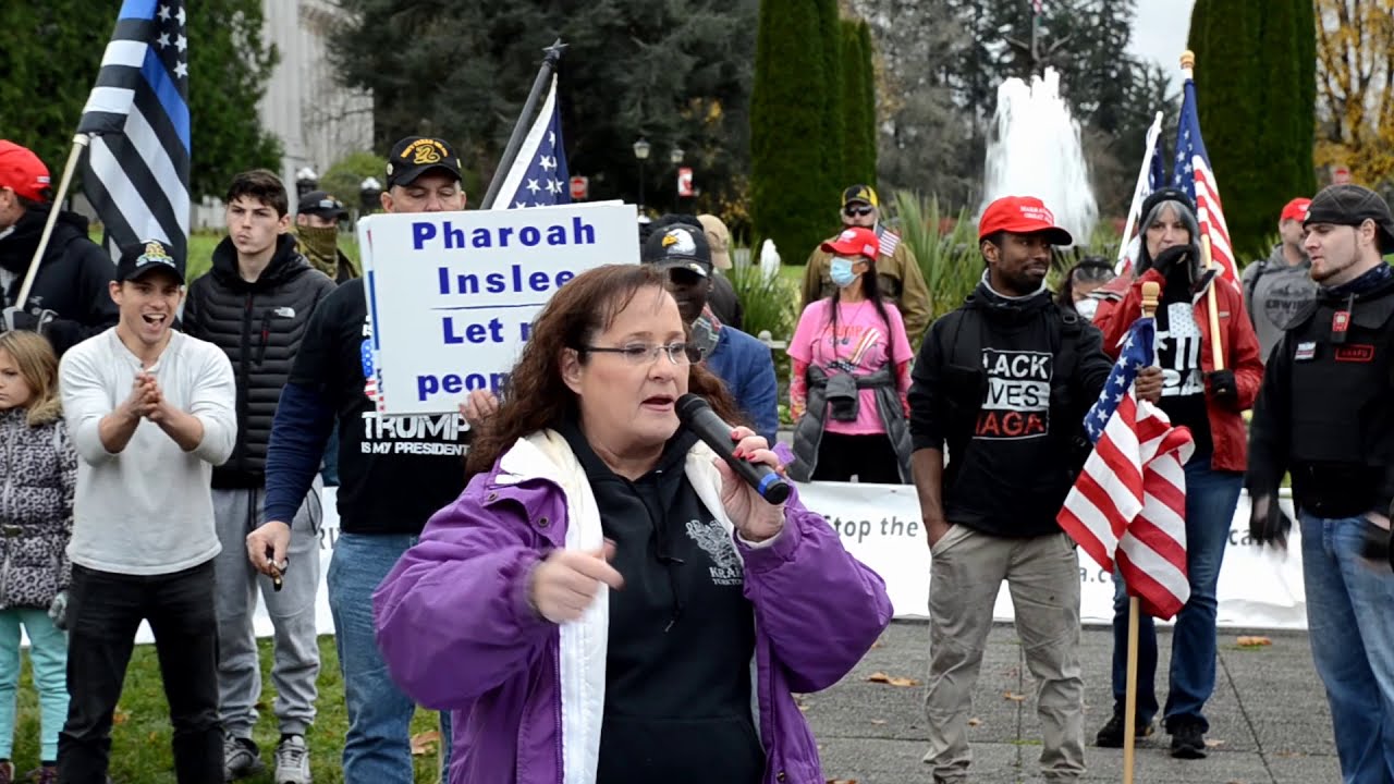 Kerry French at the Stand up before you kneel, Stop the lock down ...