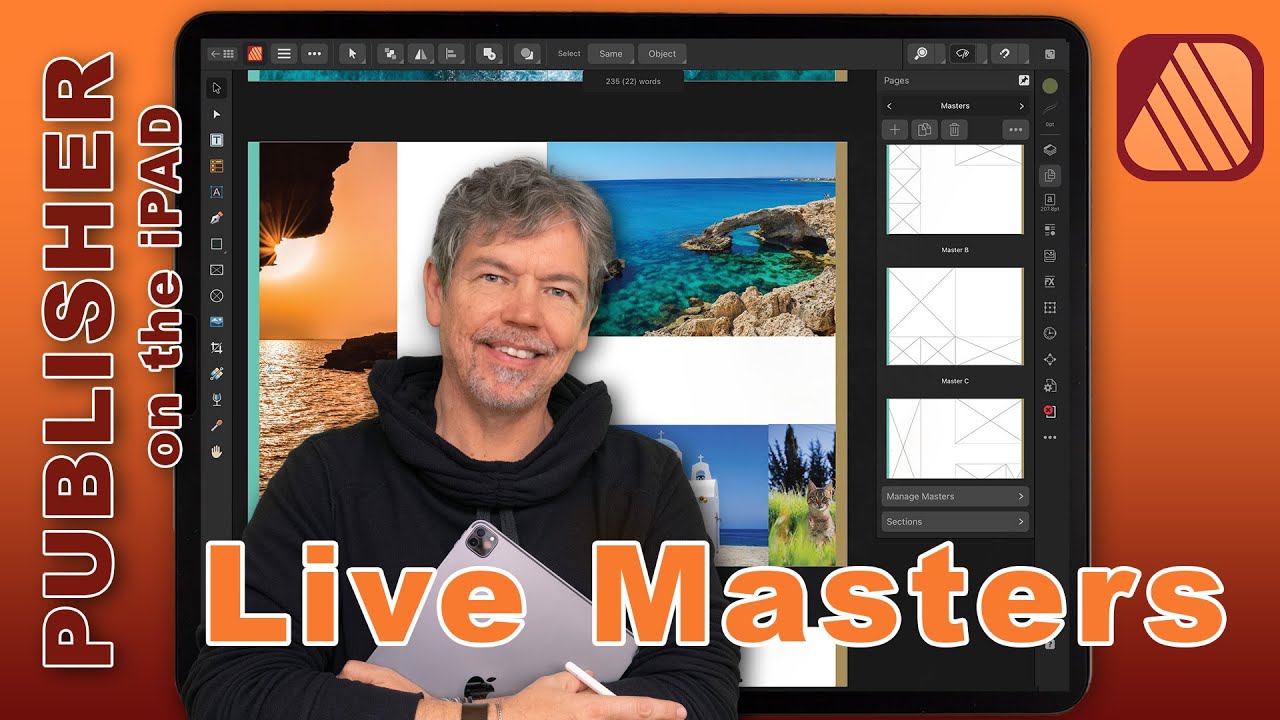 Affinity Publisher on the iPad v2 - the Awesome Live Master Pages - YouTube
