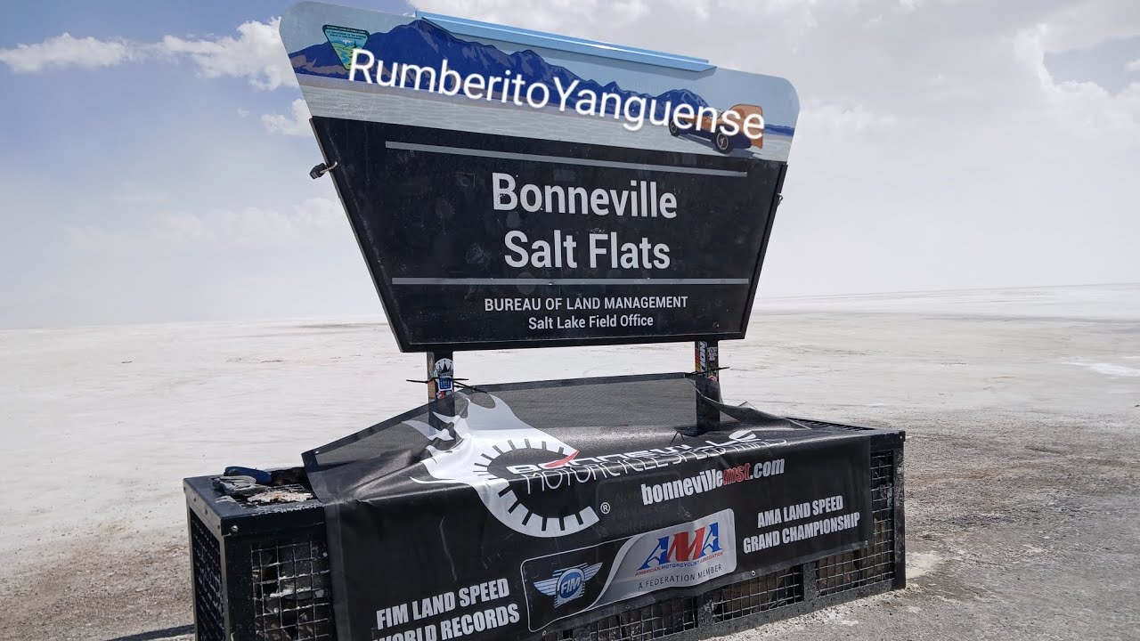 BONNEVILLE SALT FLATS -PLANICIES SALINAS #6 SPEEDWAY SIGN - LETRERO ...