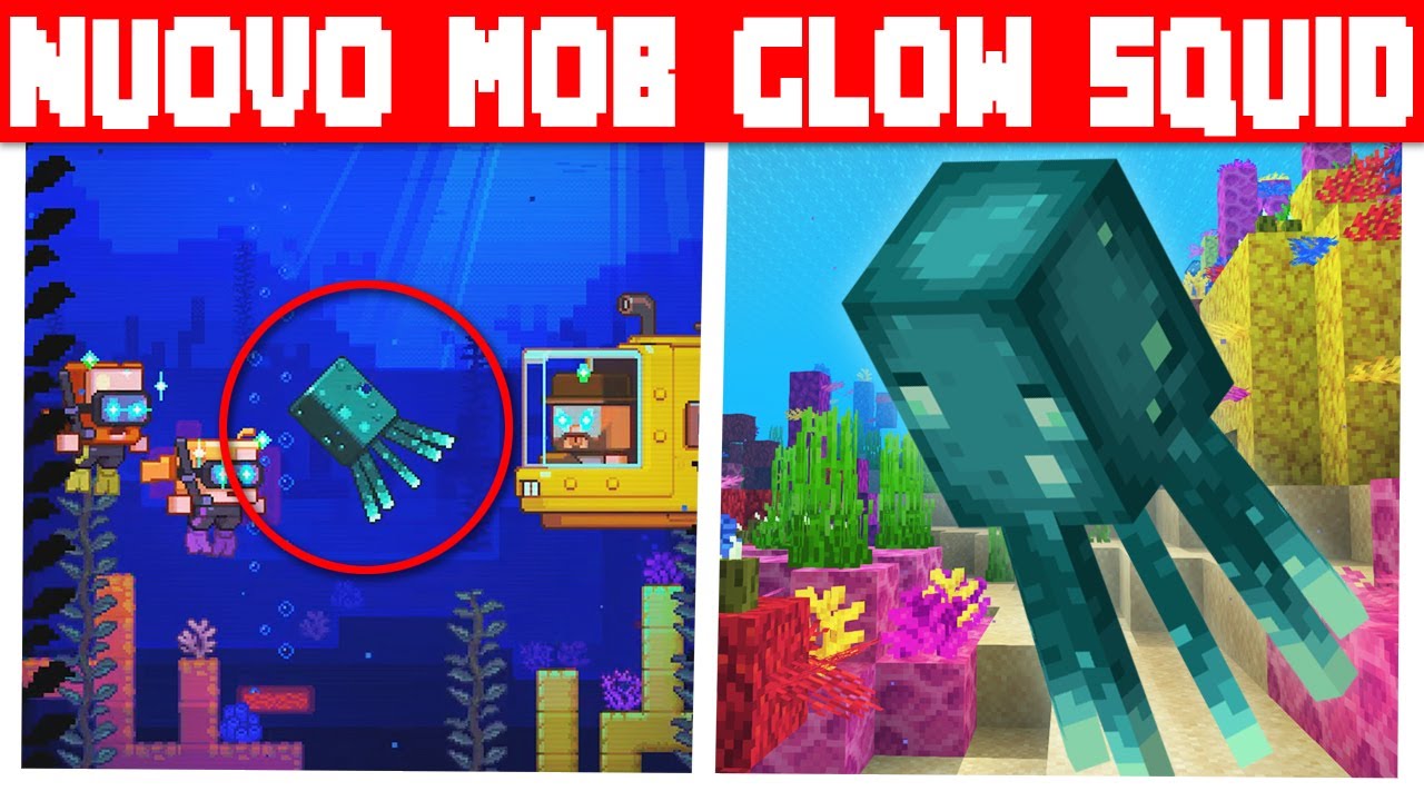 TUTTI I DETTAGLI sulla GLOW SQUID - Minecraft ITA MOB VOTE 1.17 - YouTube