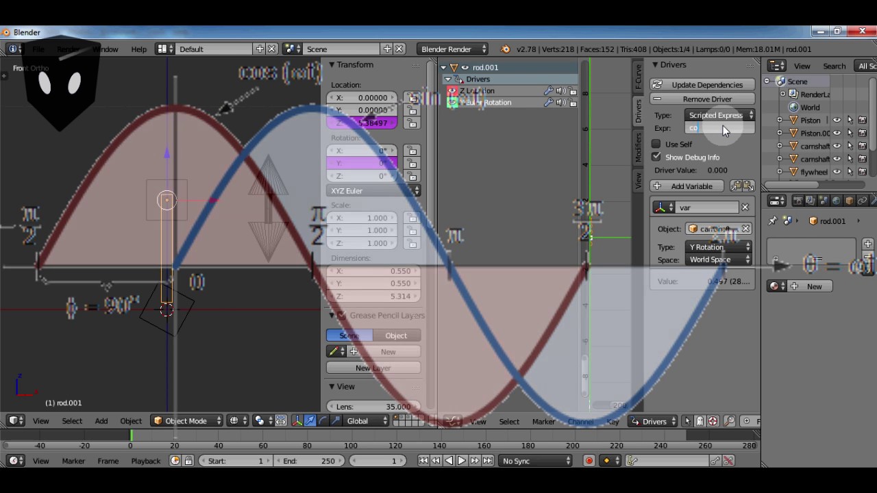 Blender Drivers: Making an Engine - YouTube