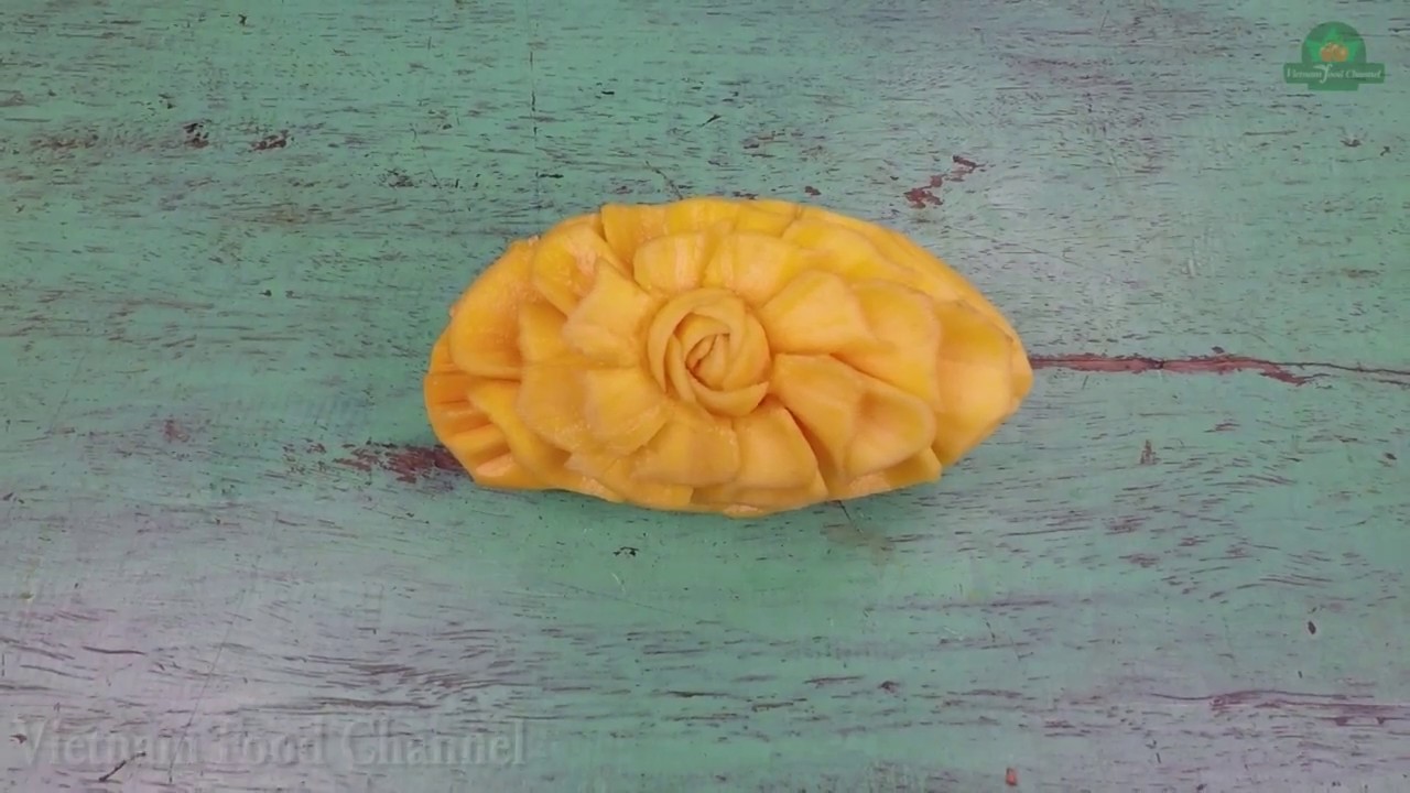 Mango Carving Flower (22) - YouTube