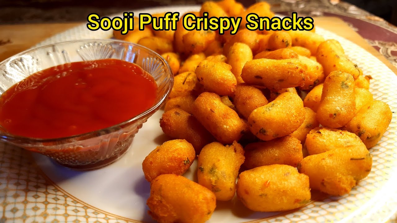 Sooji, Potato Crispy Snacks | Brunch Recipe | sooji puff snacks ...