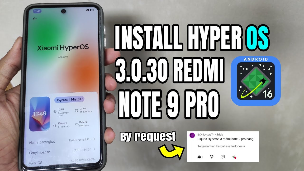 Install Hyper Os 3.0.30 Android 16 | Redmi Note 9 Pro 🔥 - YouTube