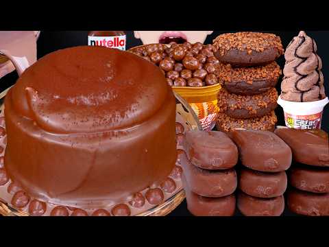 ASMR DUBAI CHOCOLATE CAKE MALTESERS NUTELLA DESSERT MUKBANG 두쫀팝 두바이초콜릿 먹방ドバイチョコレート 咀嚼音 EATING SOUNDS
