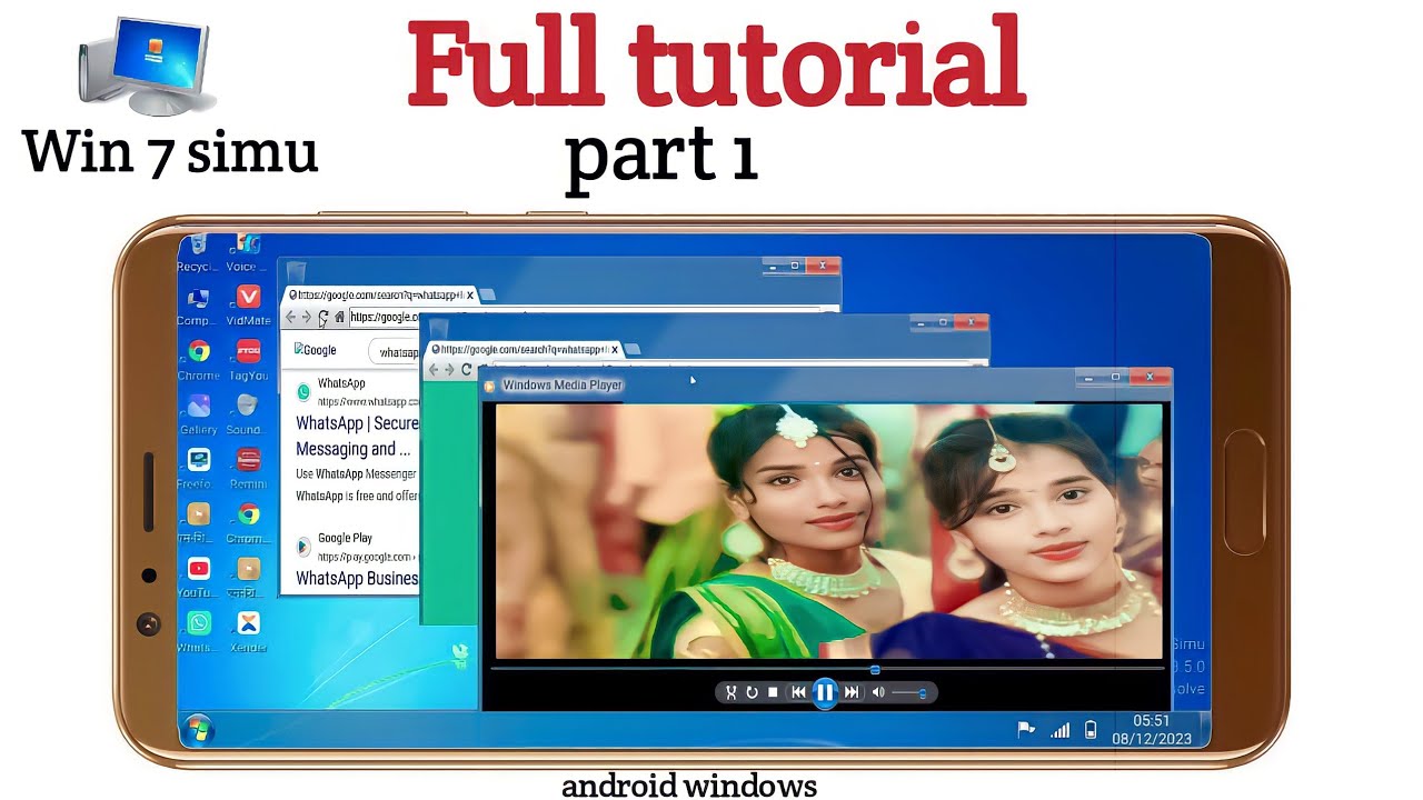 मोबाईल को कंप्यूटर कैसे बनाये, Mobile ko computer kaise banaye, Win 7 ...