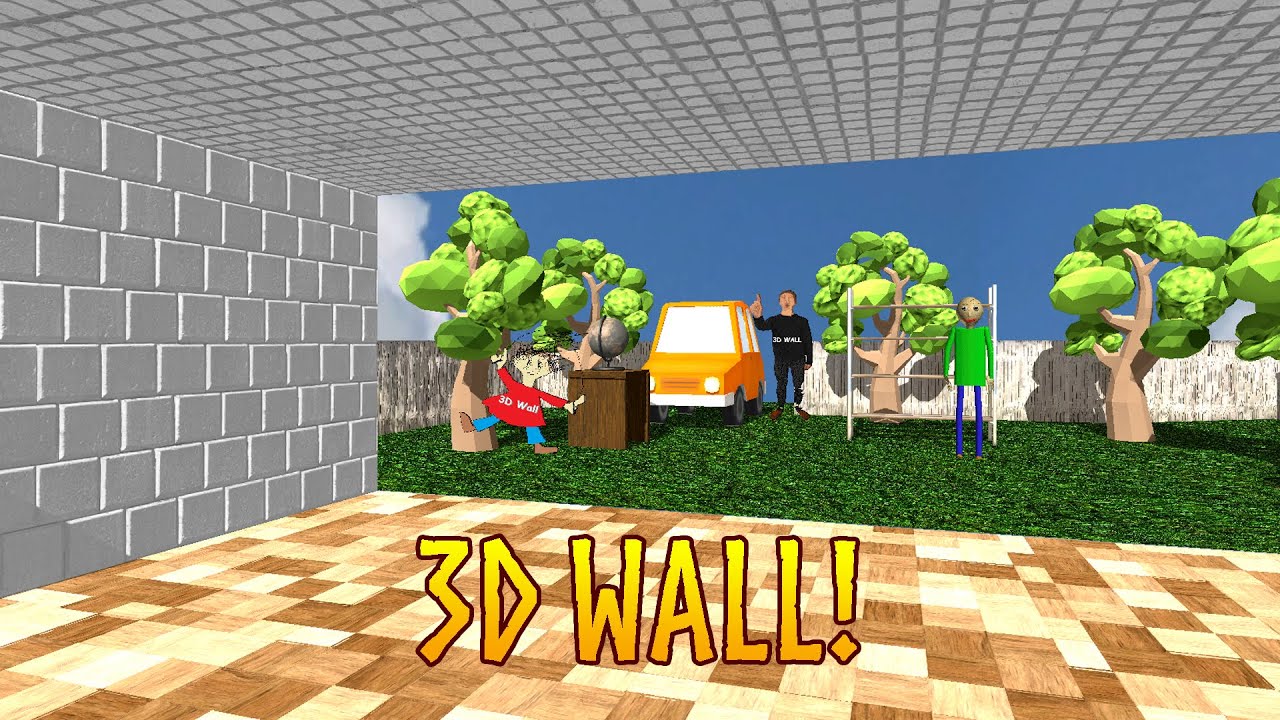(Secret Ending Scary) | 3D Wall (Realistic School) [Baldi's Basics ...