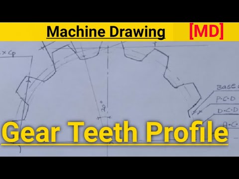 How to Draw Gear Teeth Profile | Gear Teeth Drawing | Machine Drawing ...