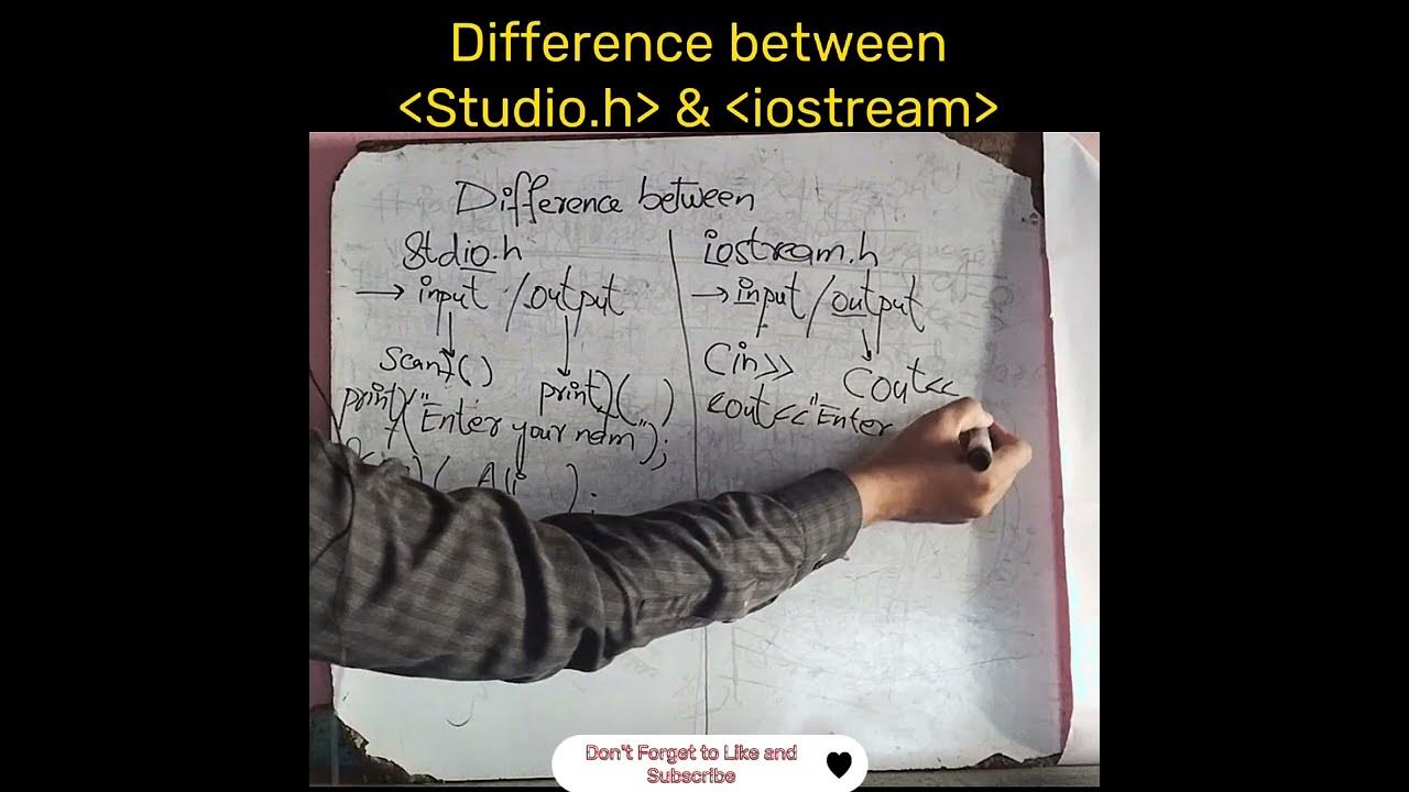Difference between stdio.h and iostream.h | #c_programming #languages #principles #humayunbabar ...