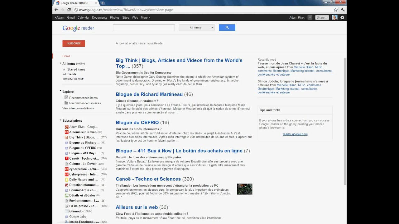 Google Ninja Reader - YouTube