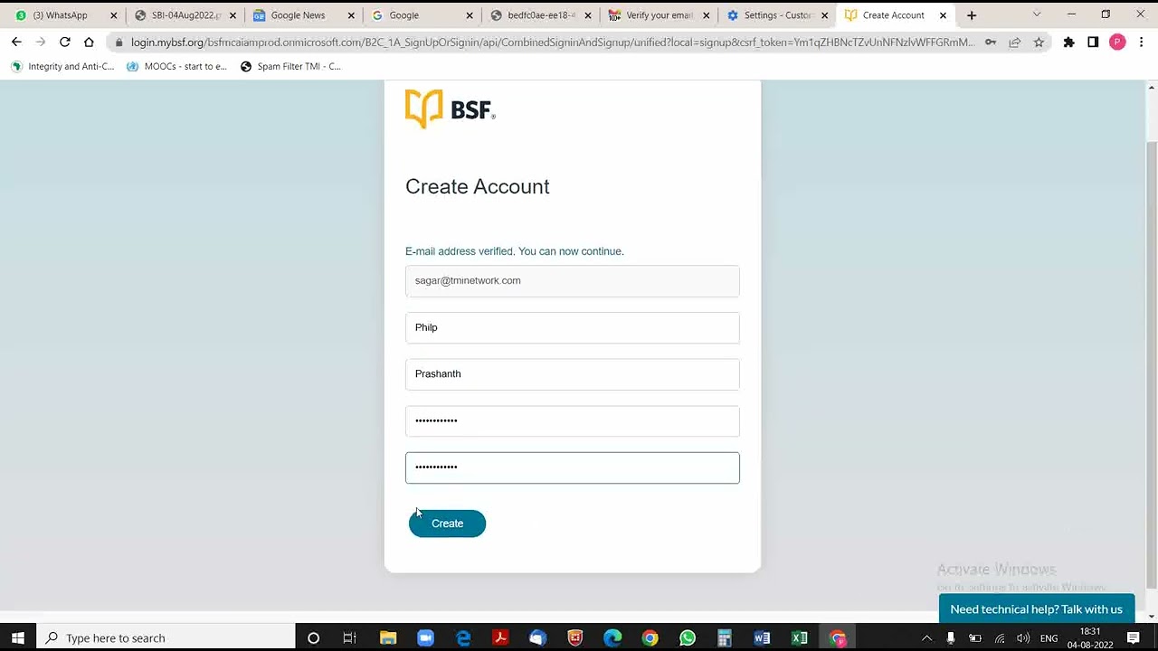 MyBSF Registration Process - YouTube