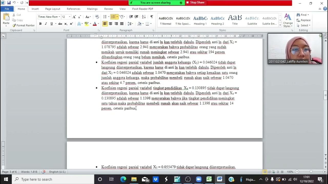 Estimasi Model Logit dan Probit serta interpretasi menggunakan Eviews - YouTube