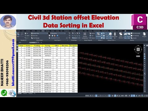 Civil 3d Station offset Data Sorting in Excel - YouTube