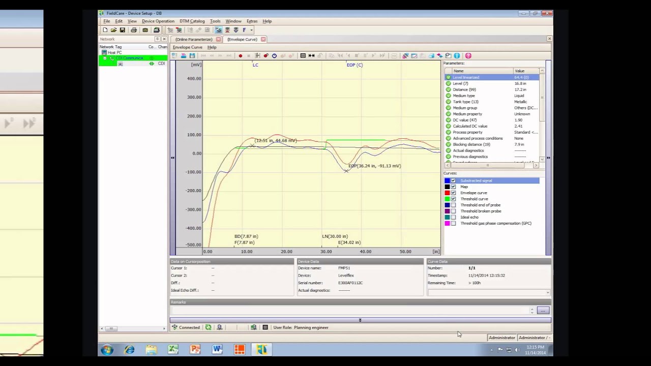 Recording and Saving of Envelope Curves using Fieldcare - YouTube