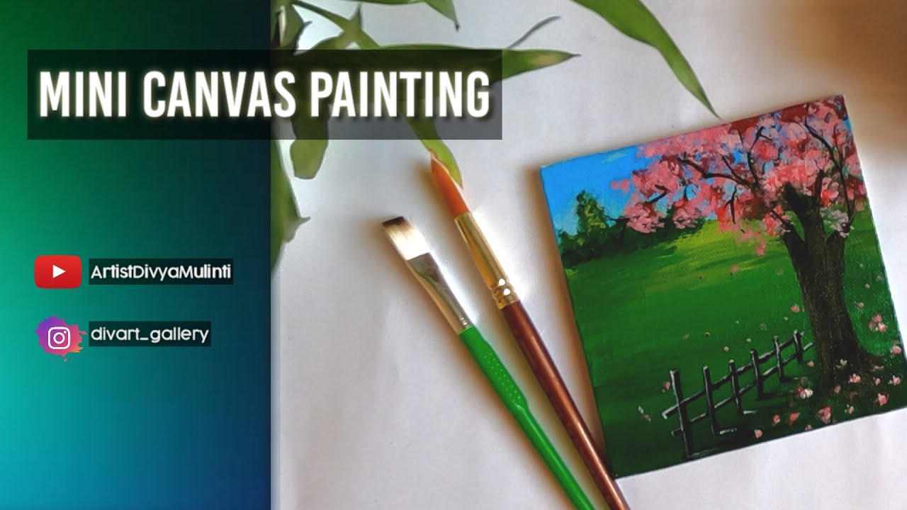 Mini Canvas Painting || Tutorial || Beginners || - YouTube