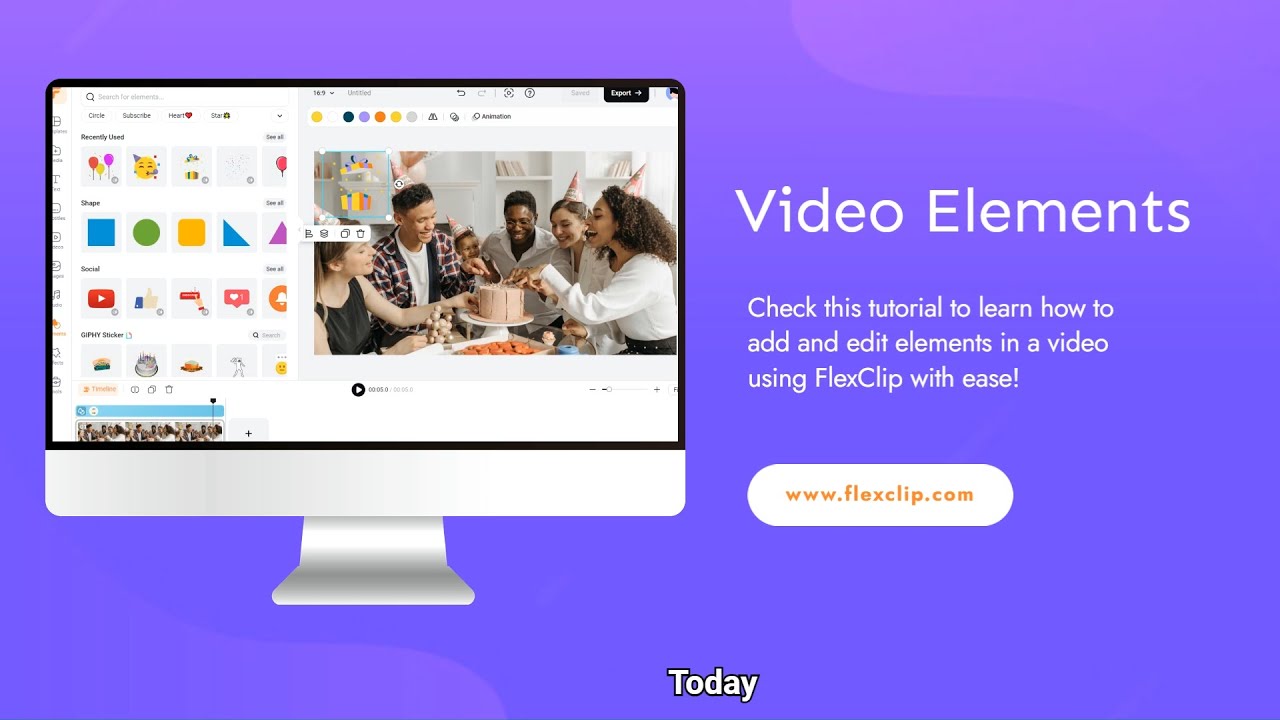 How to Add & Edit Elements in Video with FlexClip - YouTube