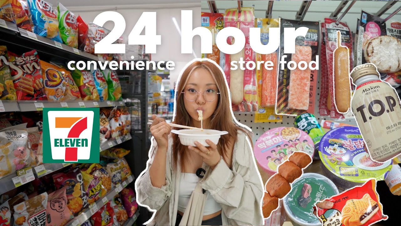 Eating Korean Convenience Store Food For 24 Hours 🍜 - YouTube