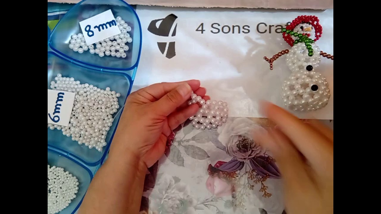 3D Beaded Snowman Part 1 Tutorial - YouTube