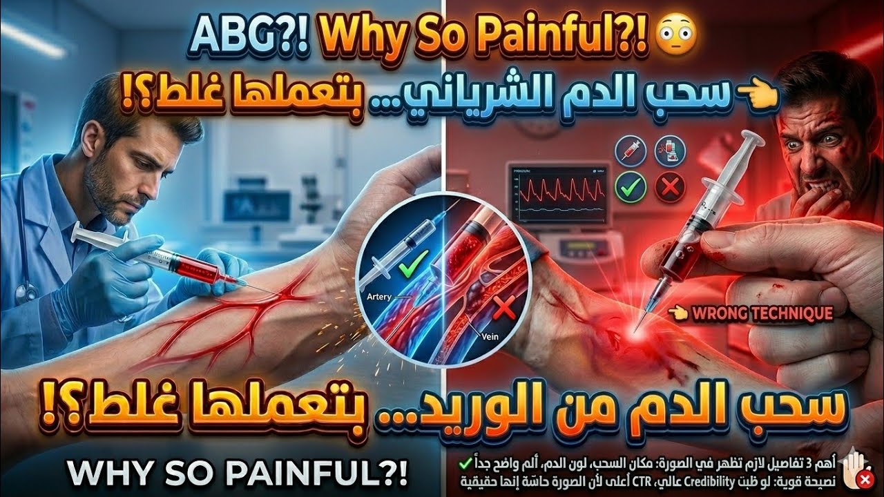سحب الدم الشريان لغازات الدم Arterial Blood Collection - YouTube