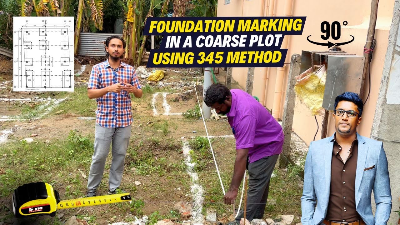 📍Foundation Marking Step by Step on a 30 x 40 Plot with mismatched ...