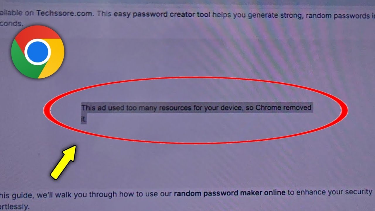 What is This ad used too many resources for your device,so Chrome ...