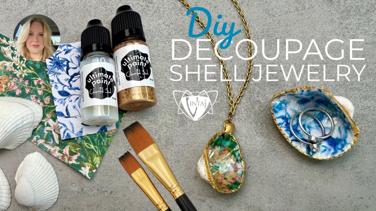 DIY Decoupage Shell Jewelry & Dish - YouTube