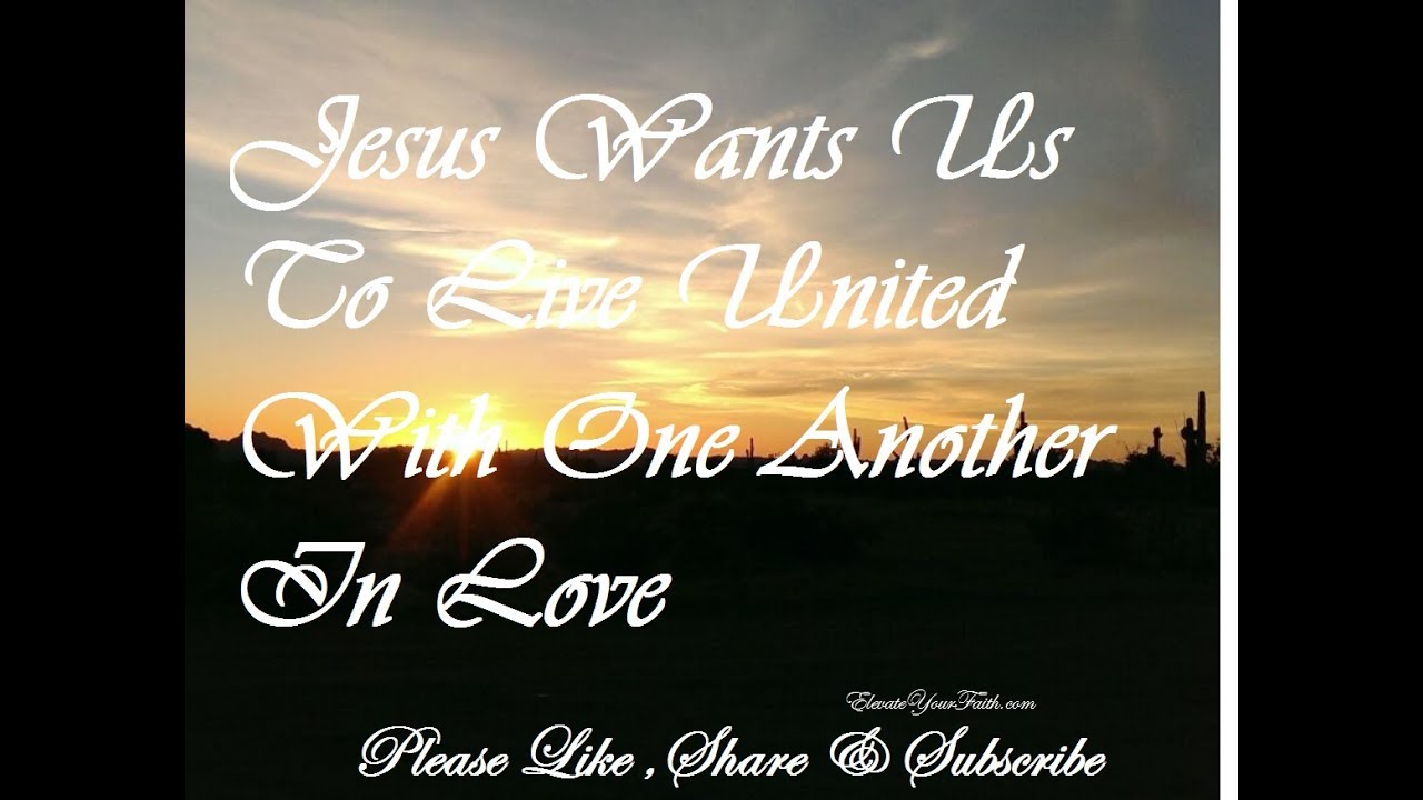 Jesus Wants Us To Live United With One Another In Love - YouTube