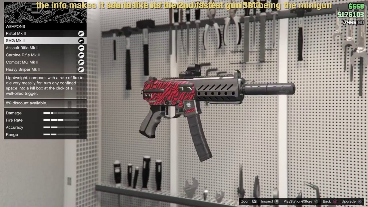 GTA Online SMG Rate Of Fire miniSMG Vs SMG Mk II 50% Speed - YouTube