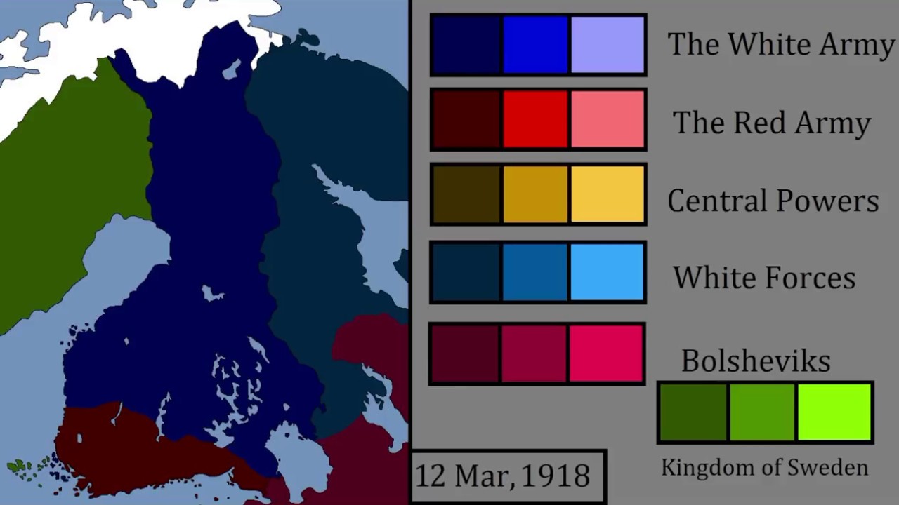 The Finnish Civil war: Every day (1918) - YouTube
