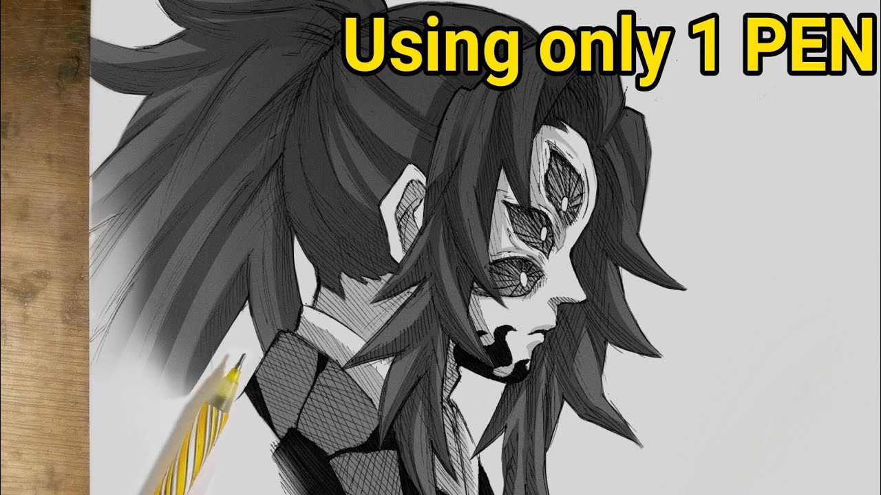 How to Draw KOKUSHIBOU Upper moon 1 - Demon slayer Kimetsu No Yaiba ...