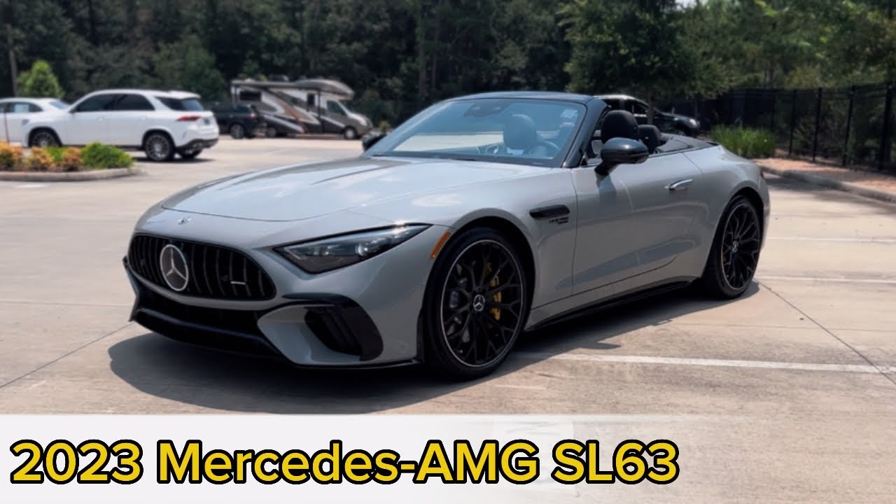 2023 Mercedes AMG SL 63 Cabriolet in Alpine Grey exterior, Black ...