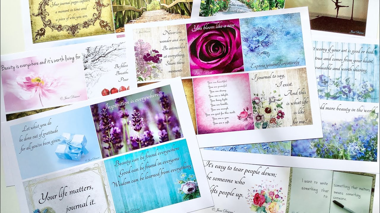Inspirational quote cards for junk journals - YouTube