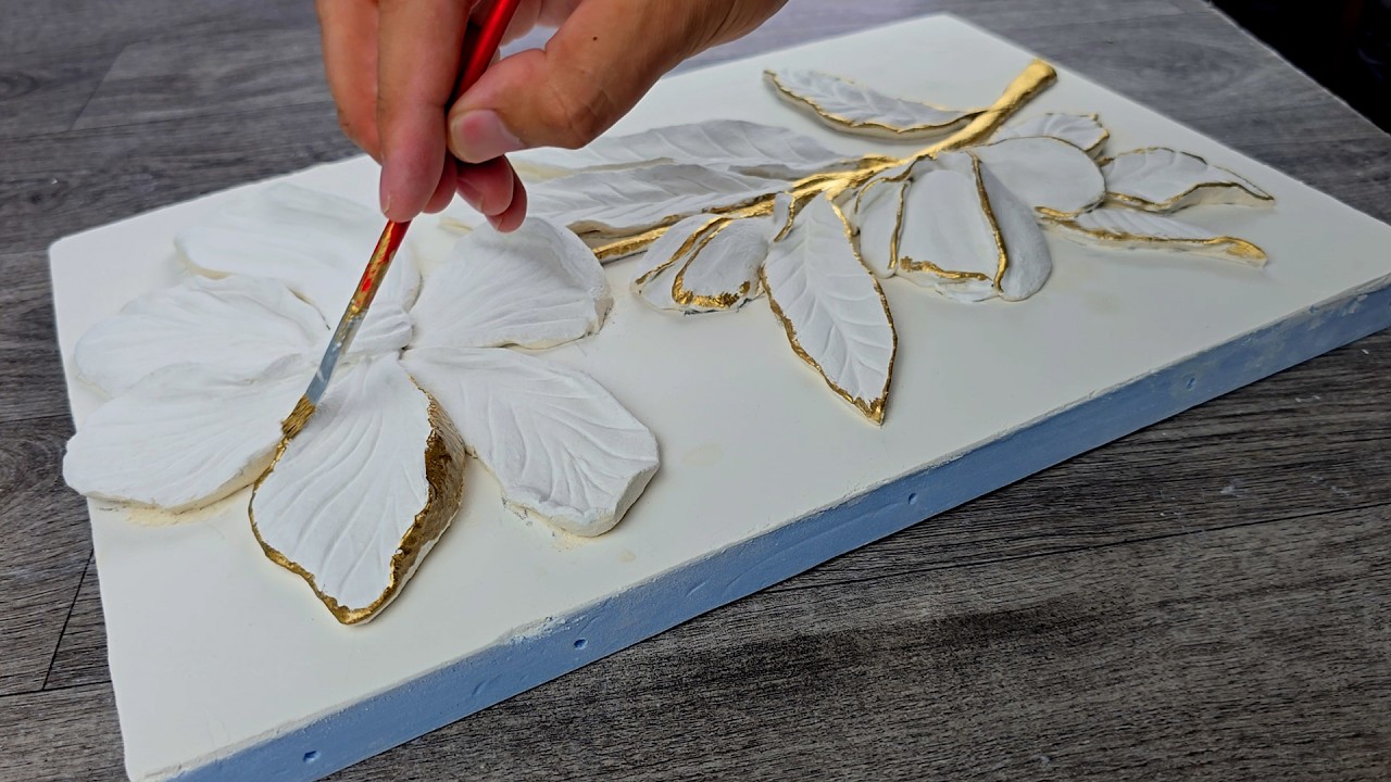 DIY botanical bas relief for interior with this simple clay technique ...