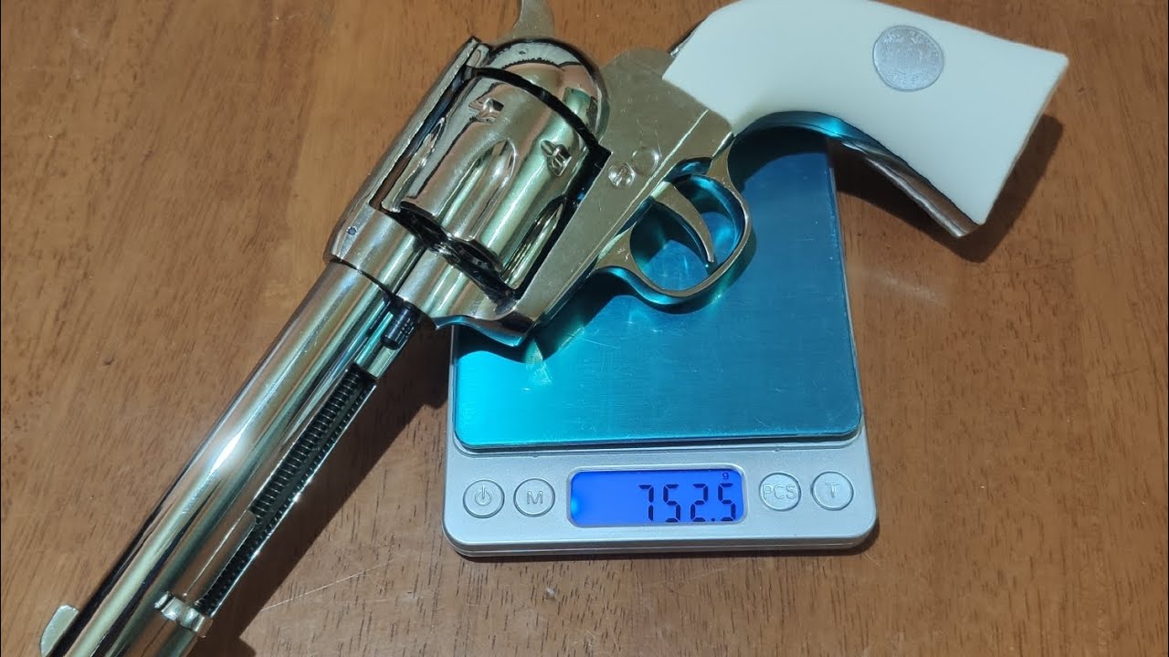 silver cowboy revolver toy gun foam dart handgun hand American - YouTube