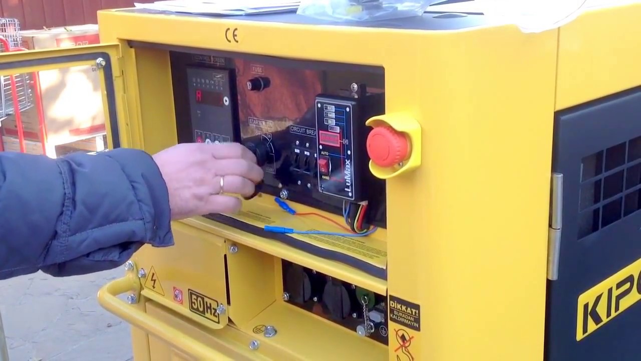 Запуск генератора Kipor KDE 12 STA O3 с автоматикой (diesel generator ...
