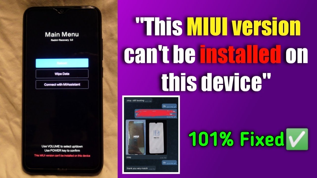 Mi CC9 "This MIUI version can't be installed on this device" 101% fixed - YouTube